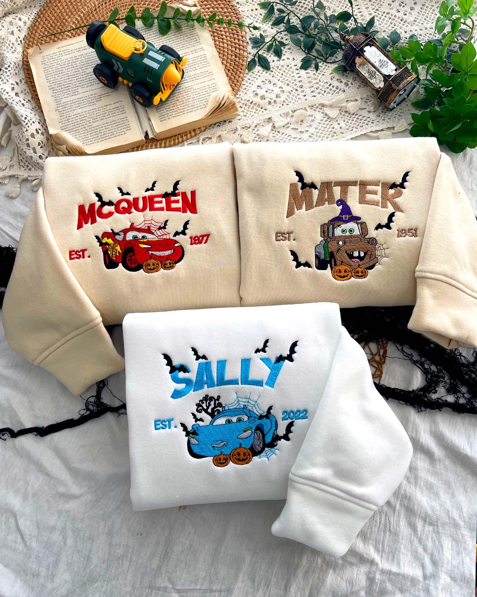 Cars Lightning Mcqueen and Sally Embroidered Sweatshirt, Cartoon Funny ...