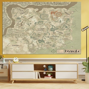 The Legend of Zelda Map Poster Print, Hyrule Wall Art, Rolled Canvas ...