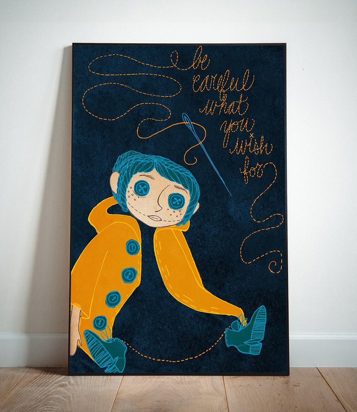 Coraline Poster Print, Neil Gaiman Wall Art, Rolled Canvas Print, Wall ...