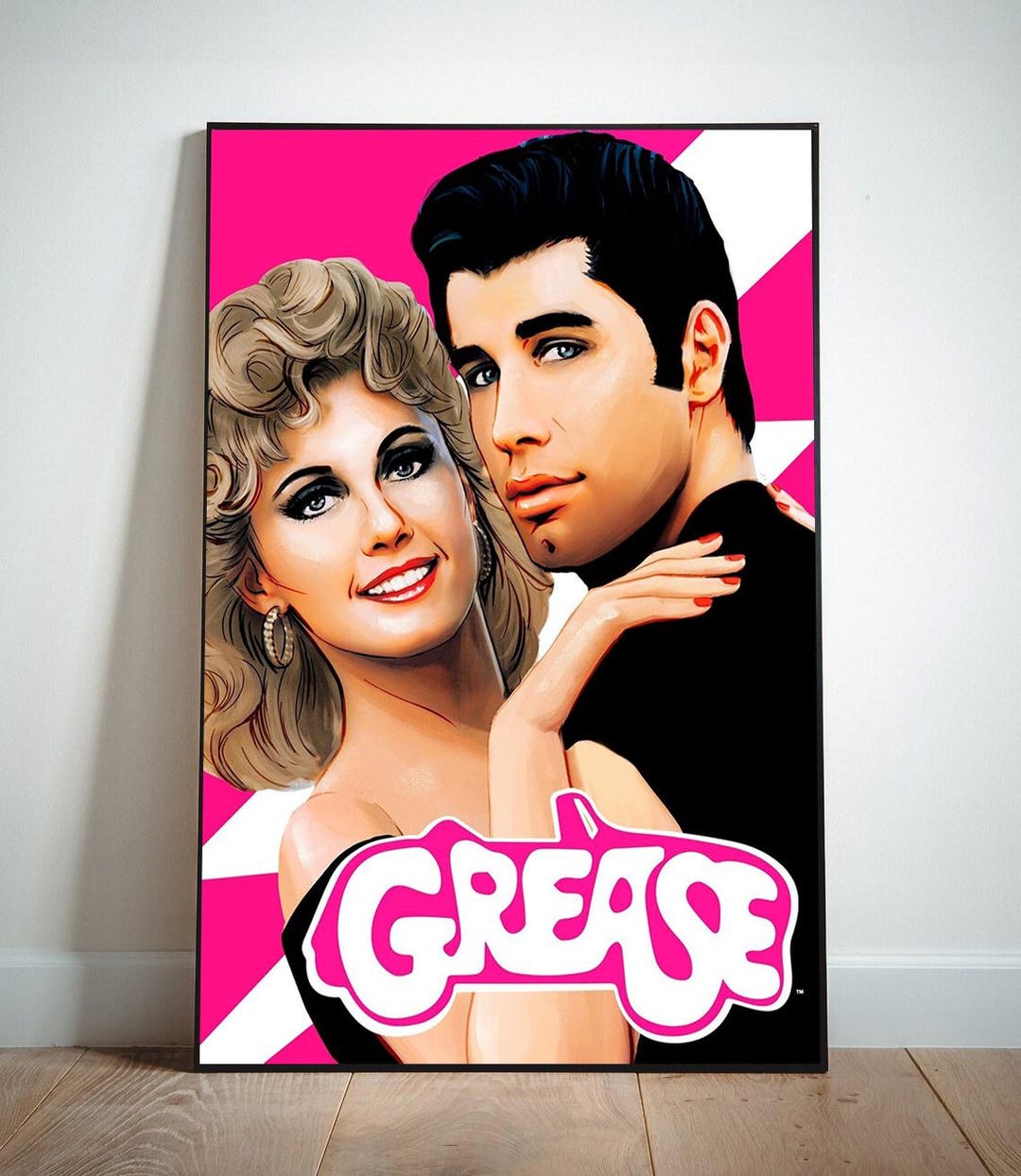 Grease Poster Print, John Travolta Wall Art, Rolled Canvas Print, Wall ...