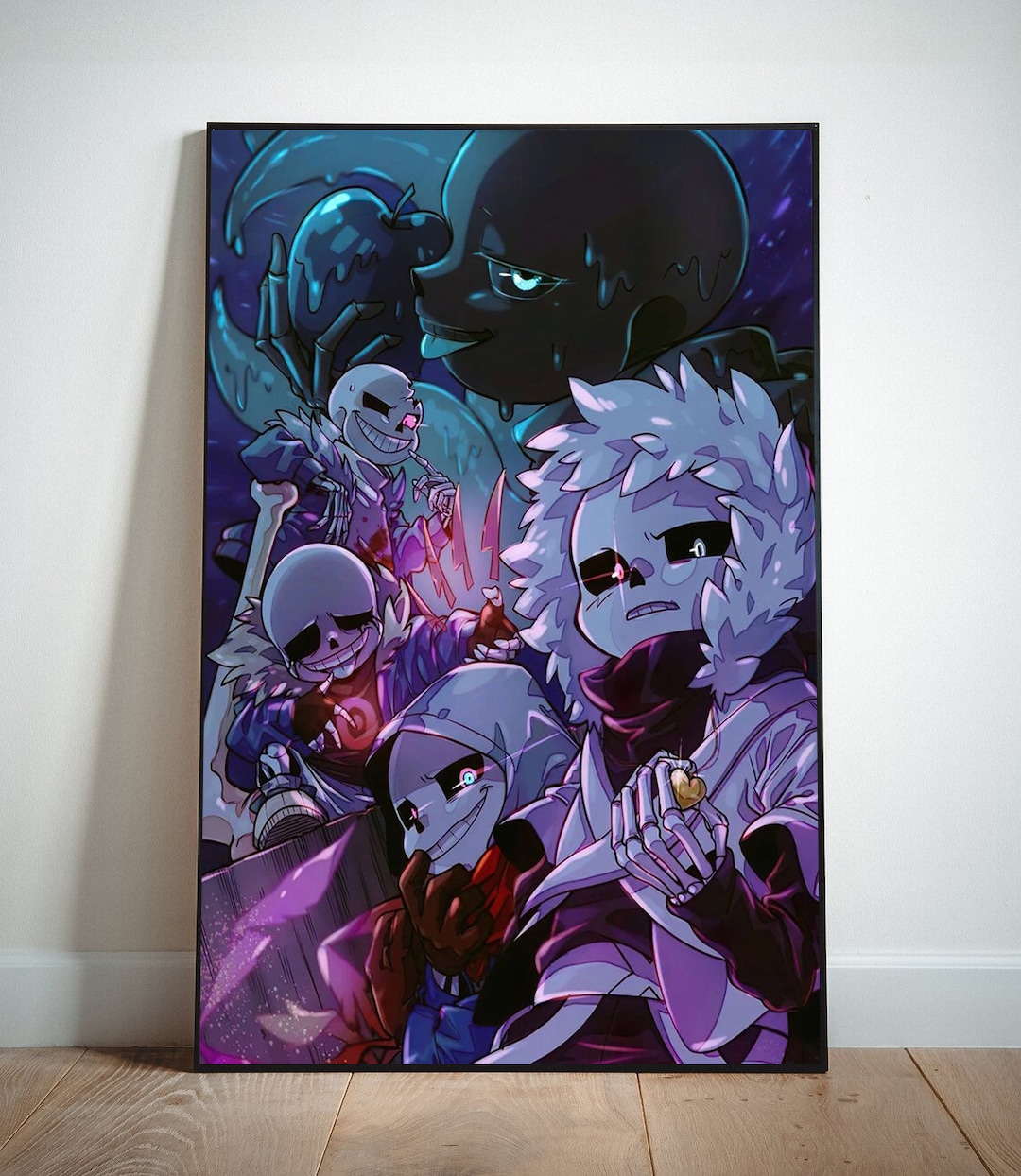 Undertale Poster Print, Sans Wall Art, Rolled Canvas Print, Wall Art ...