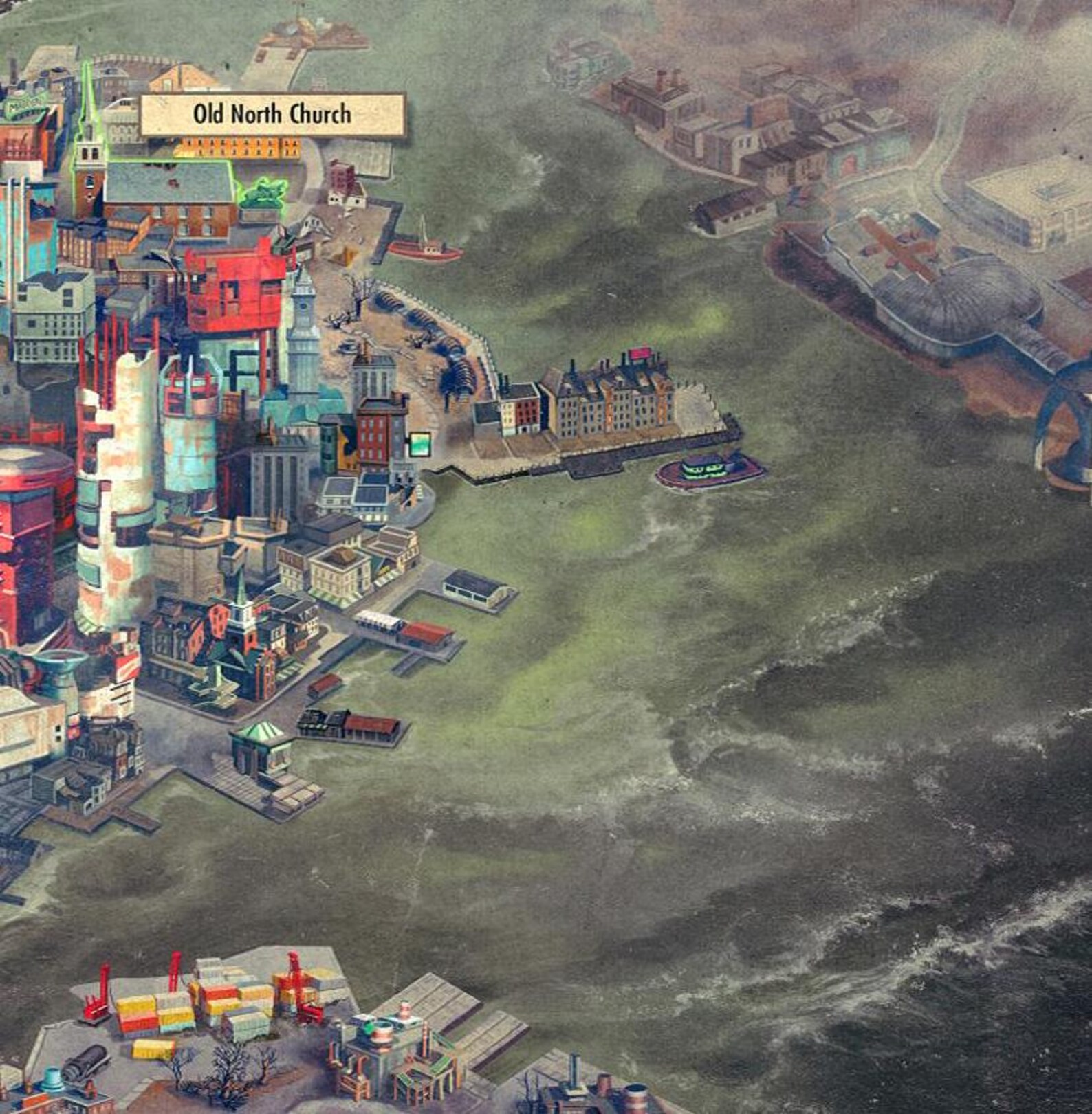 Fallout Nuka World Map Poster Print, Nuka Town Wall Art, Rolled Canvas ...