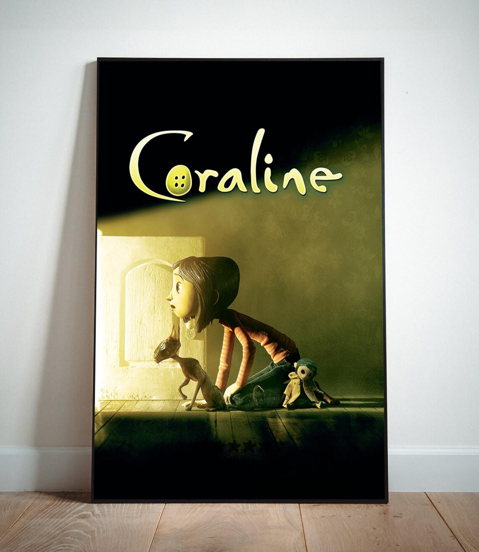 Coraline Poster Print, Neil Gaiman Wall Art, Rolled Canvas Print, Wall ...