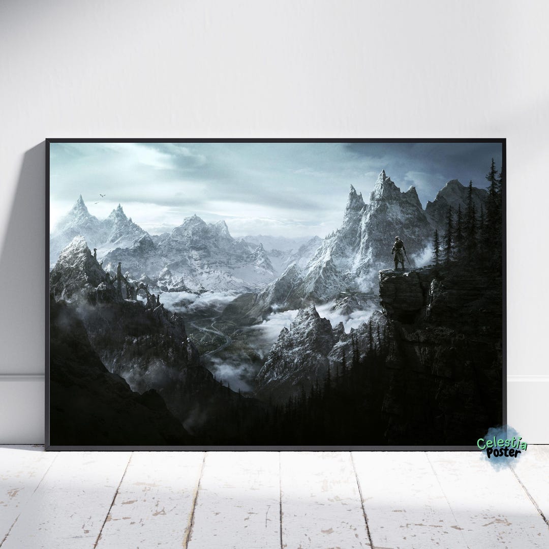 The Elder Scrolls V: Skyrim Poster, Dragonborn Wall Art, Rolled Canvas ...