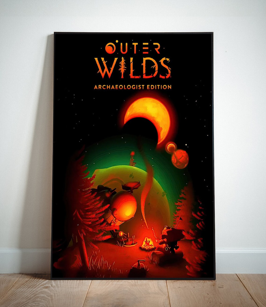 Outer Wilds Poster Print, Brittle Hollow Wall Art, Rolled Canvas Print, Wall Art, Gift Game ...