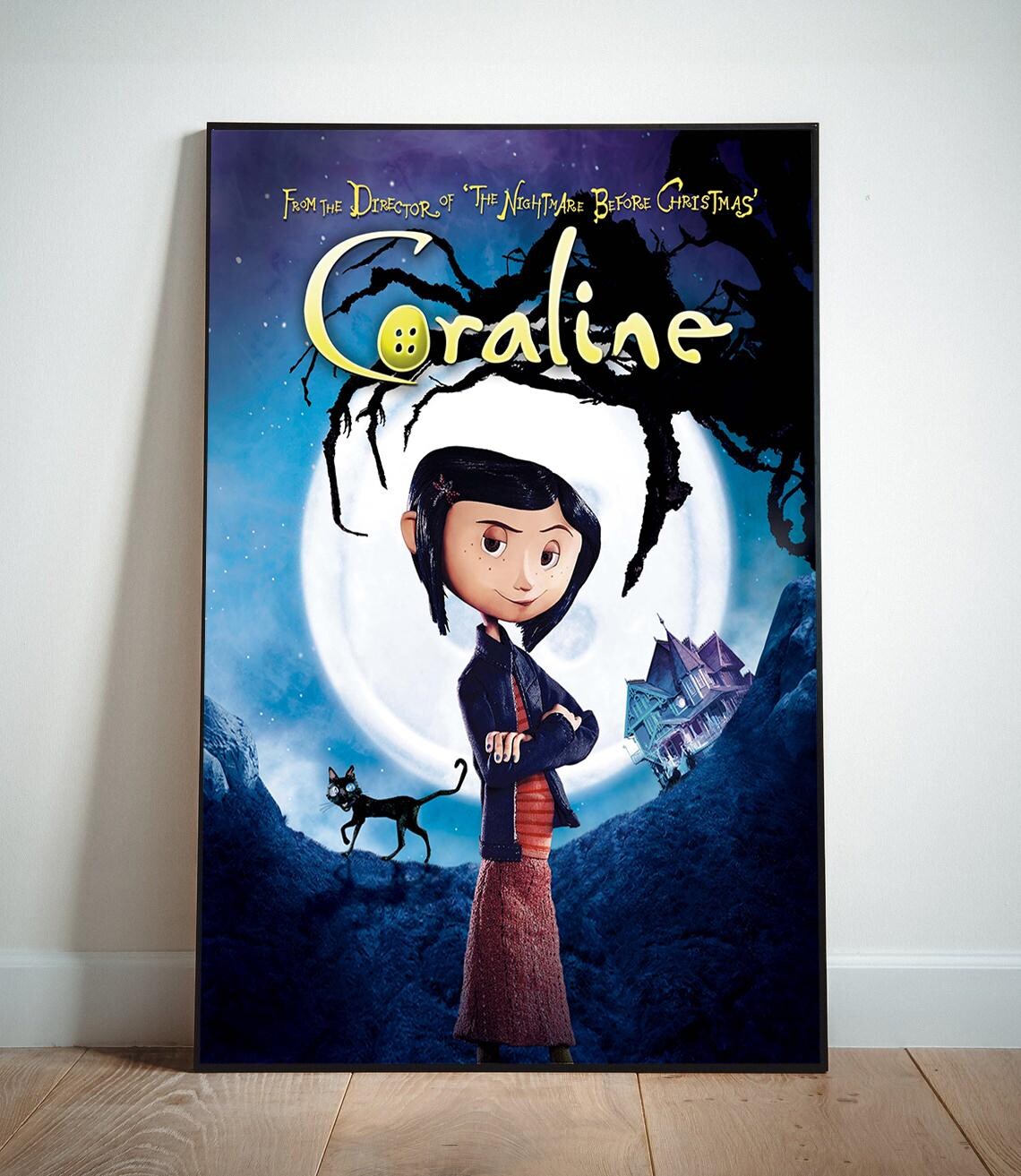 Coraline Poster Print, Neil Gaiman Wall Art, Rolled Canvas Print, Wall ...