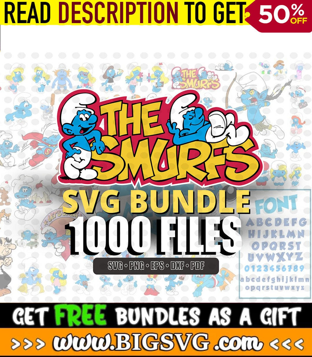 1000 the Smurfs SVG Bundle the Smurfs SVG Files for Cricut the Smurfs ...