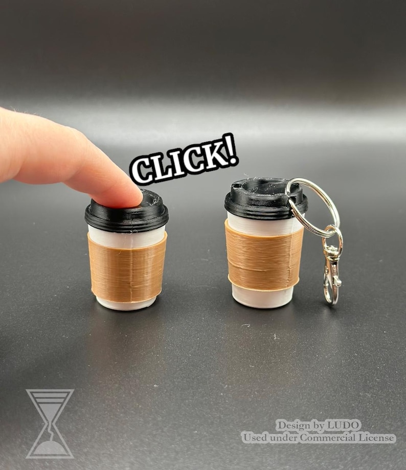 Mini Coffee Clicker Fidget Toy With Drink Carrier – Cute Espresso ...