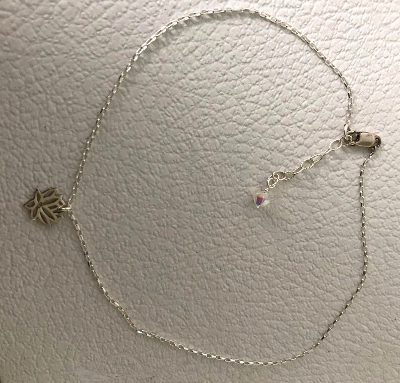 Lotus Flower Anklet Solid Silver Anklet Layered Ankle - Etsy