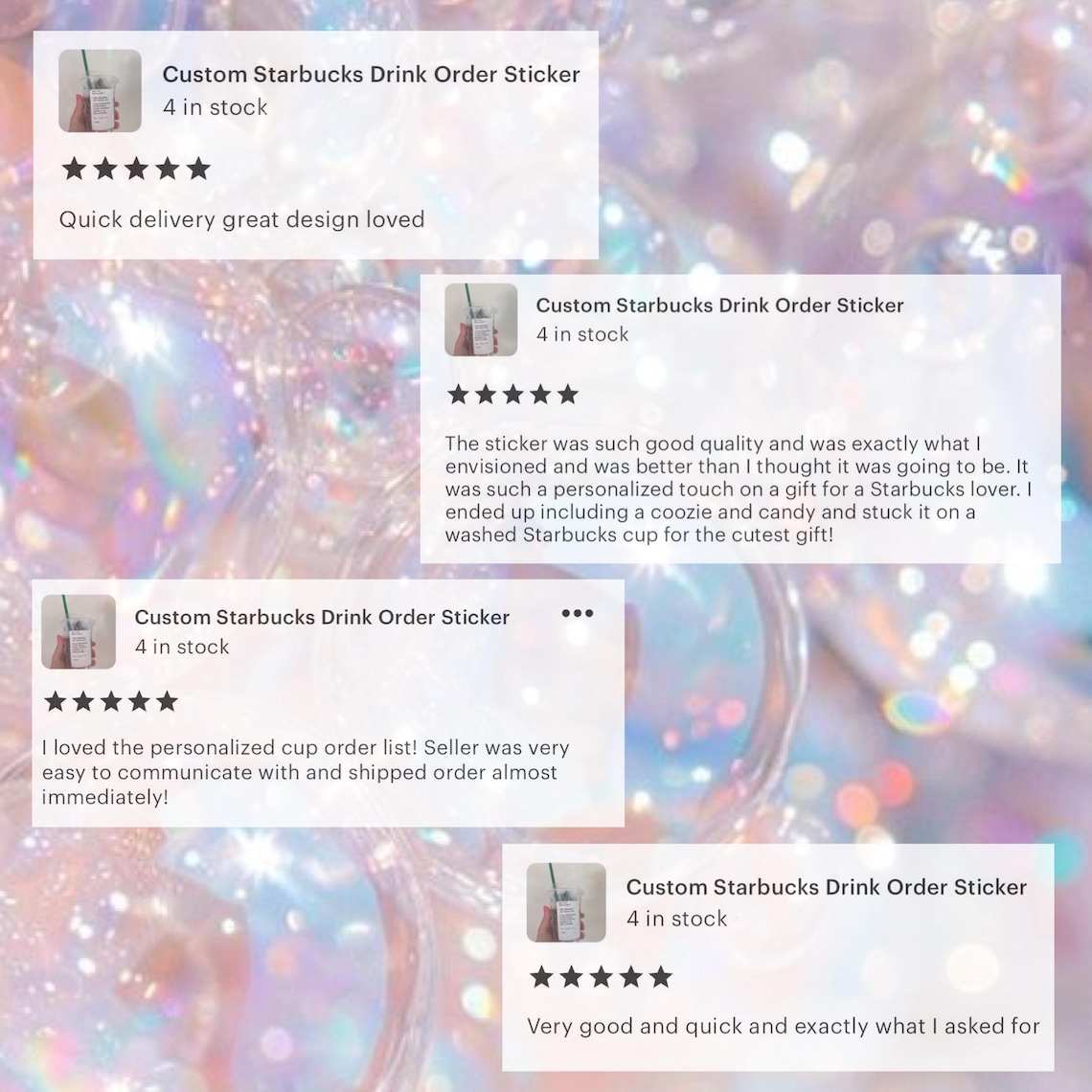 Custom Starbucks Drink Order Sticker - Etsy