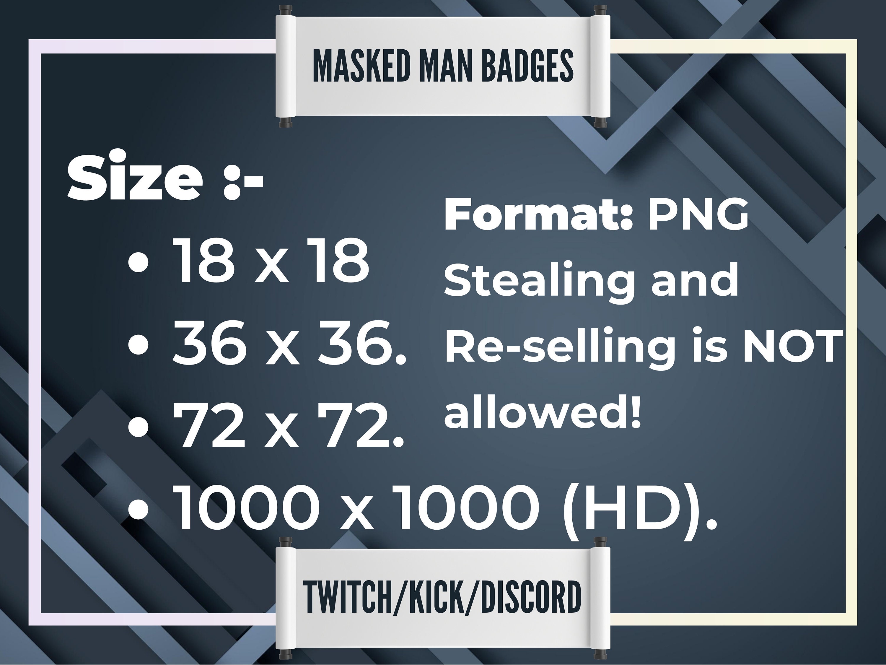 Masked Man Badges Pack Sub Badges Twitch Discord Youtube Character ...