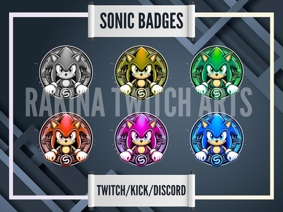 Sonic Badges Sub Badges for Twitch Stream Sub & Bit Badges Cartoon Sub ...