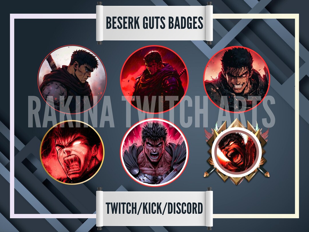 Bes-erk Gu-ts Twitch Subscription Badges for Streamers on Youtube Cheer ...
