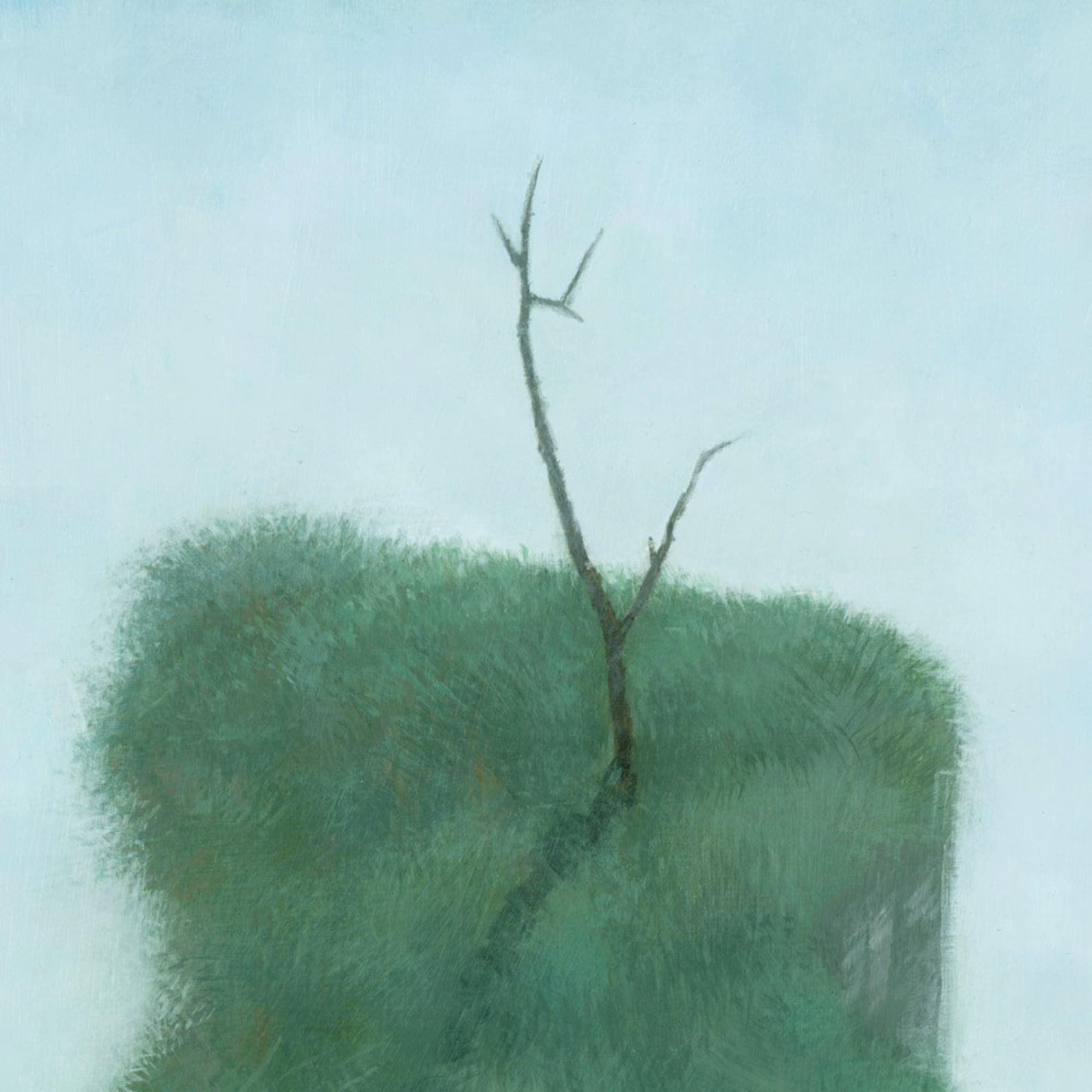 Solitary Tree Original Painting, Peaceful Serene Muted Blue Green ...