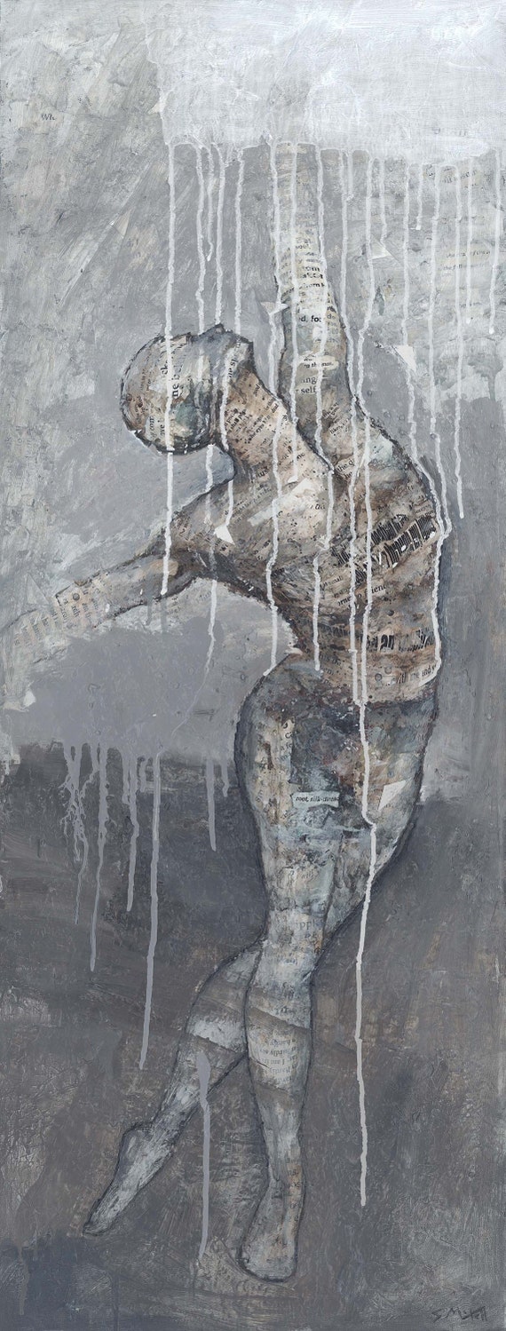Original Mixed Media Male Figure Painting | Etsy