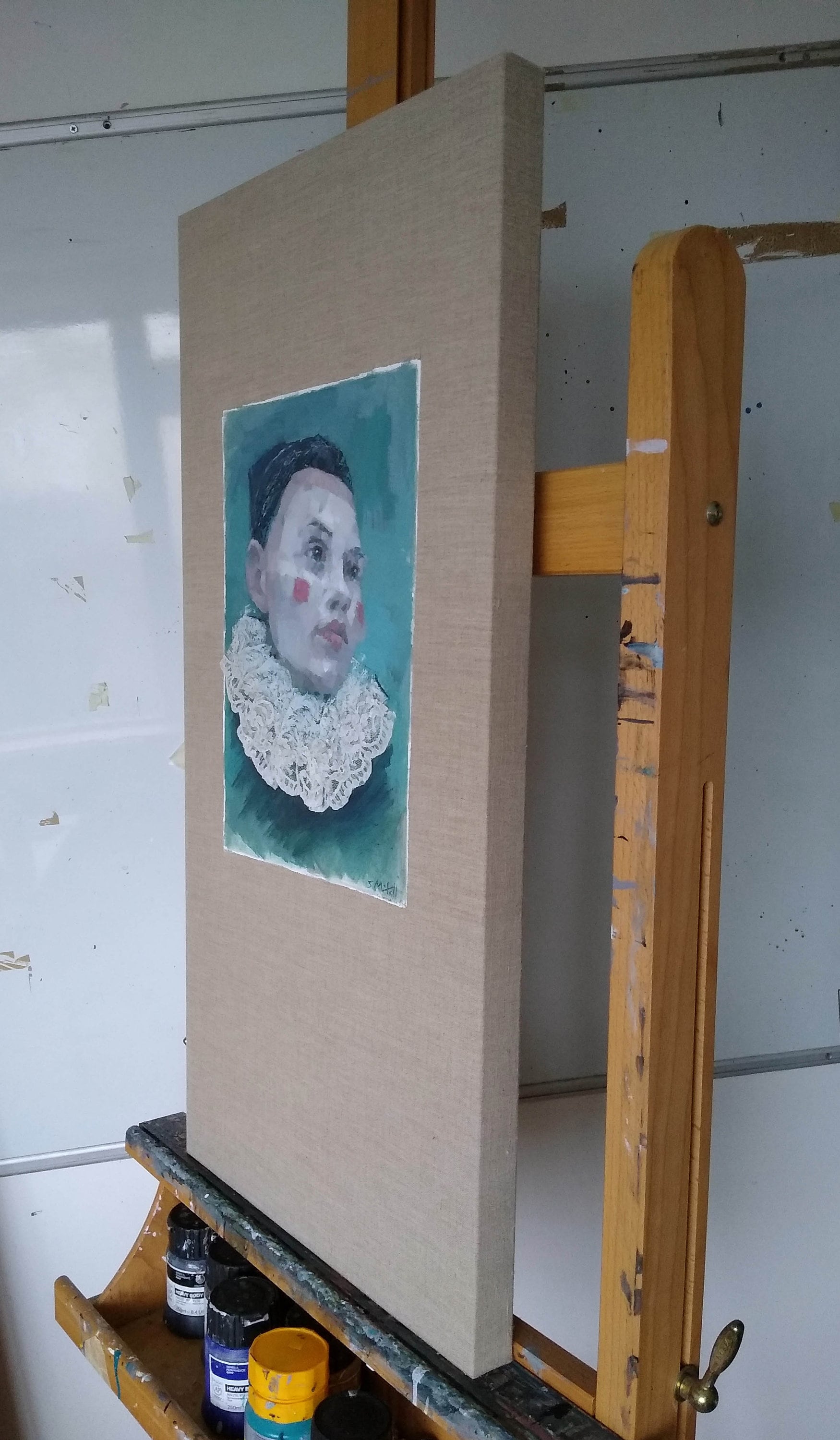 Original Pierrette Pierrot Clown Portrait Painting - Etsy