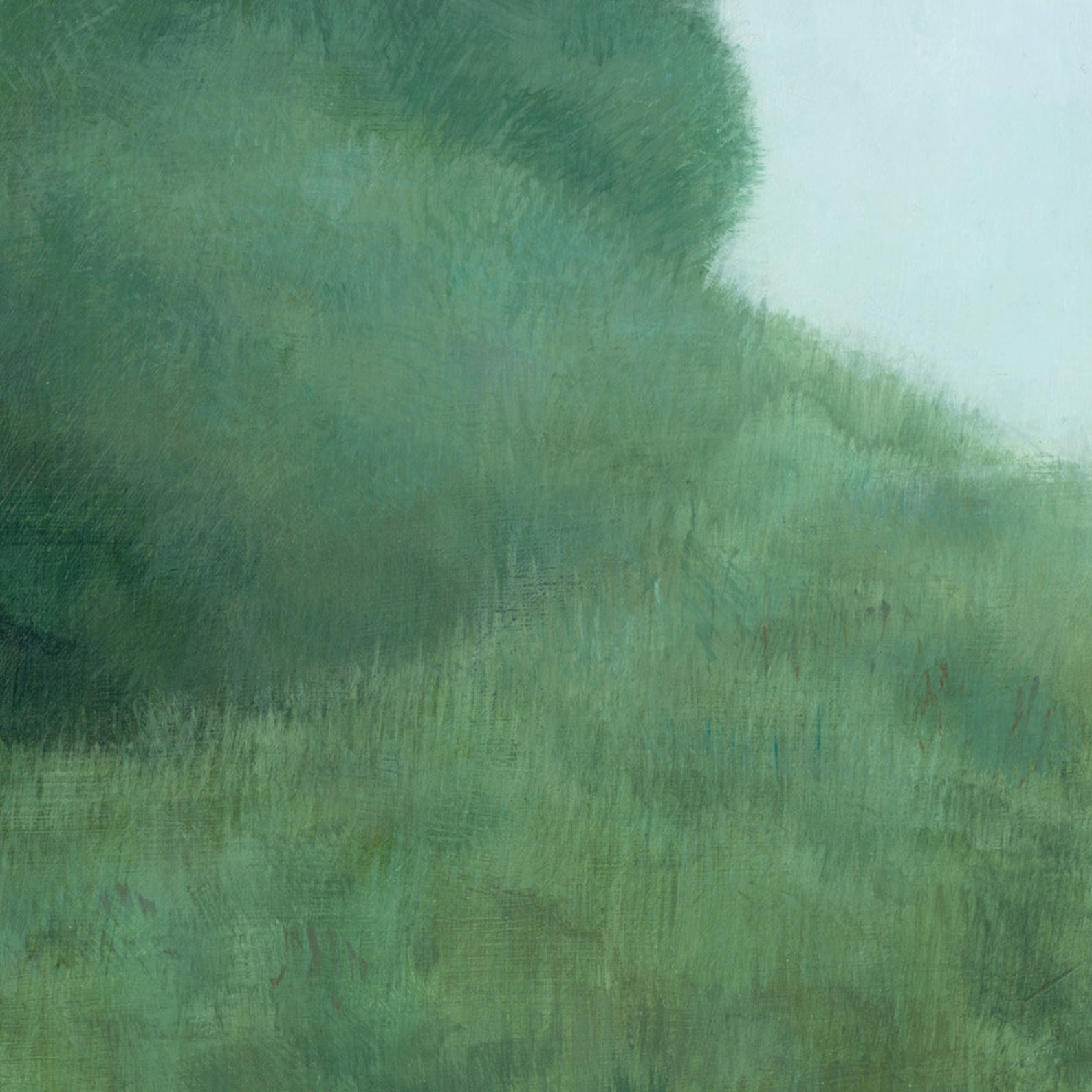 Solitary Tree Original Painting, Peaceful Serene Muted Blue Green ...