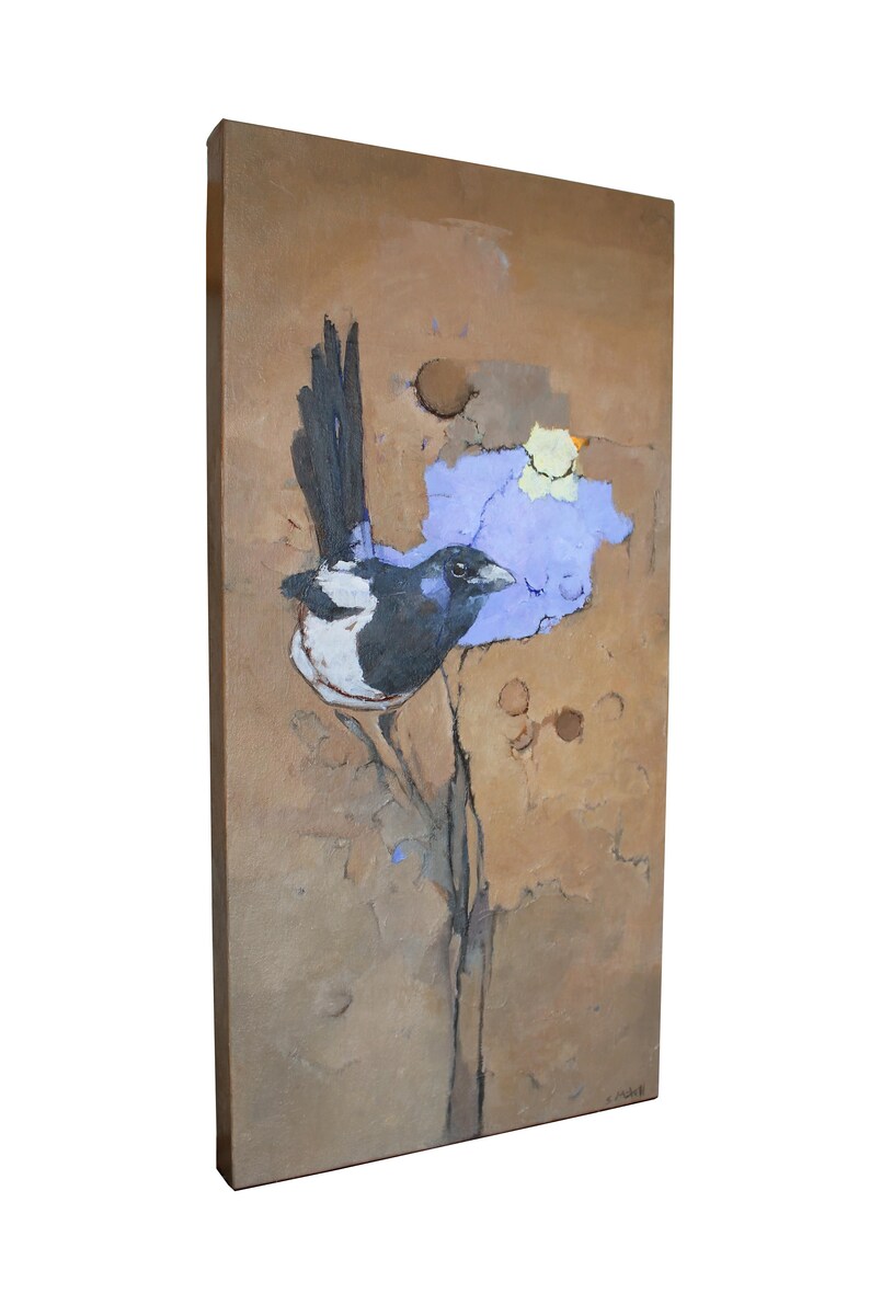 Magpie Original Painting, Acrylic on Canvas - Etsy