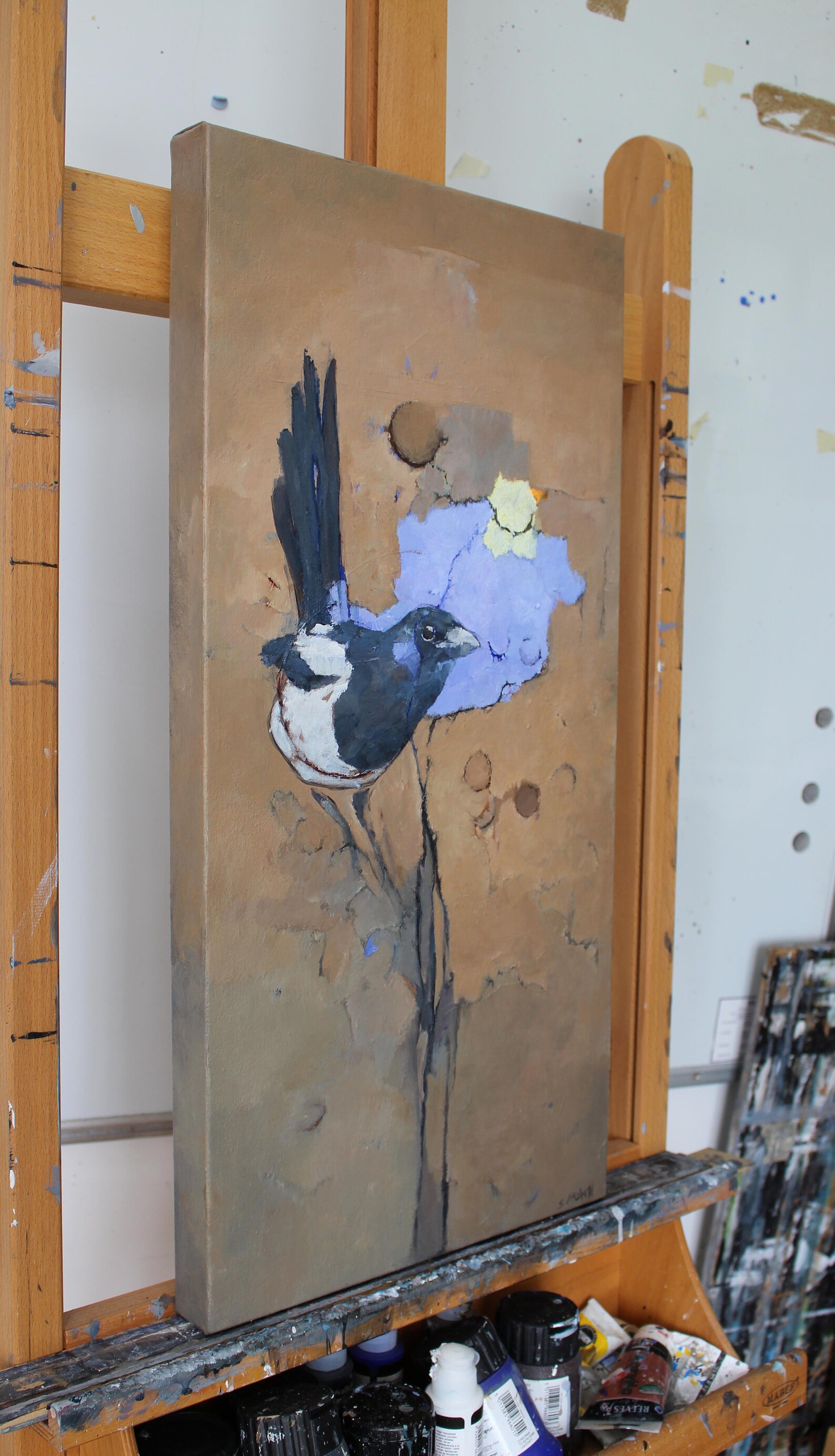 Magpie Original Painting, Acrylic on Canvas - Etsy