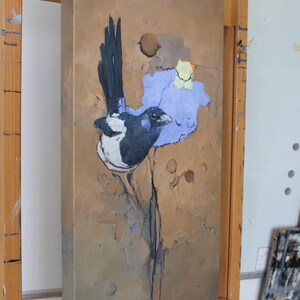 Magpie Original Painting, Acrylic on Canvas - Etsy