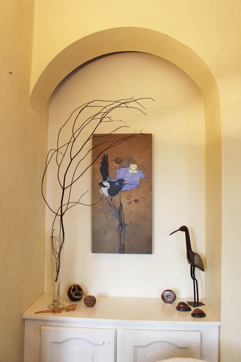 Magpie Original Painting, Acrylic on Canvas - Etsy