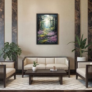 Forest With Flowers, Nature, Painting, Landscape, Wall Art, Printable, Digital Download for Home ...