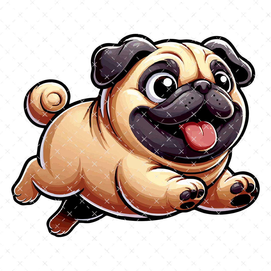 Pug, Digital Clipart, Svg, Png, Dxf, Eps Files set 10 Pcs. - Etsy