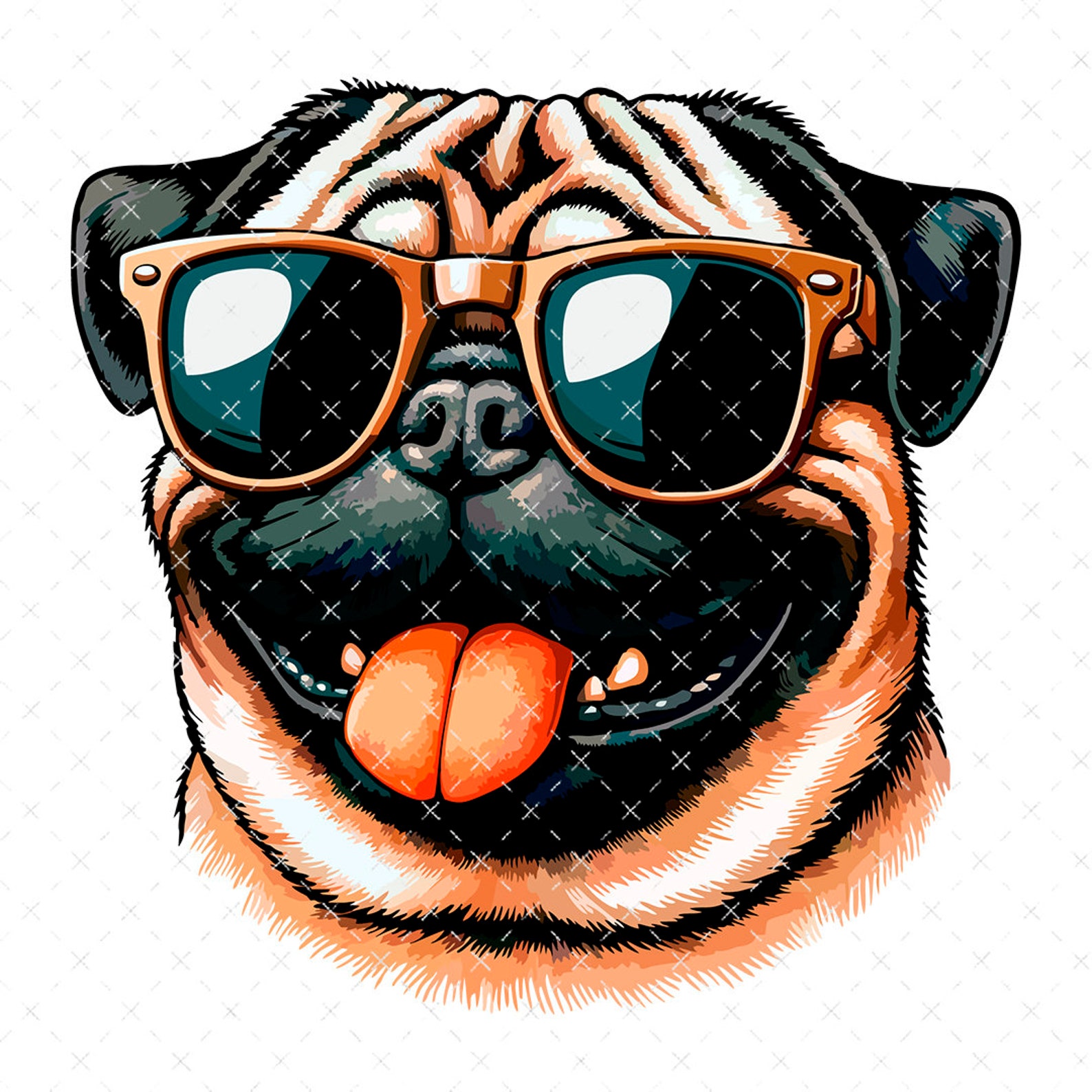Pug, Digital Clipart, Svg, Png, Dxf, Eps Files set 10 Pcs. - Etsy