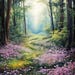 Forest With Flowers, Nature, Painting, Landscape, Wall Art, Printable, Digital Download for Home ...