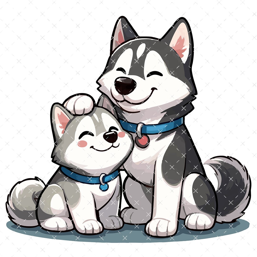 Husky, Digital Clipart, Svg, Png, Dxf, Eps Files (set 10 Pcs.) - Etsy