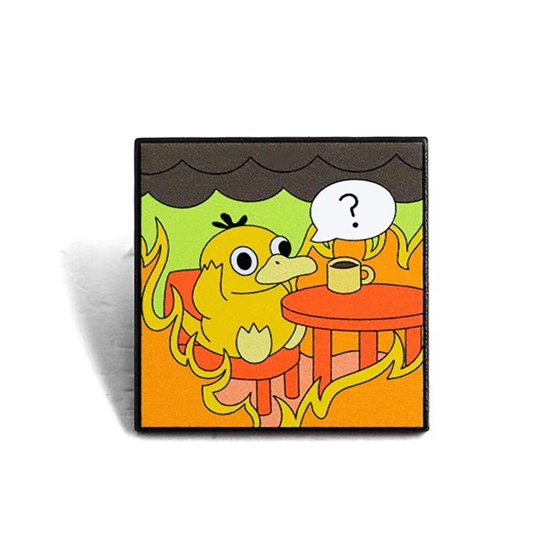 This is Fine Duck Enamel Pin – Meme Parody Collectible Lapel Pin - Etsy
