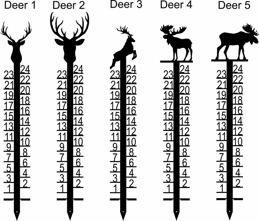 Deer Metal Snow Ruler, Snow Depth Gauges 24 Inch, Snowstick, Measure ...