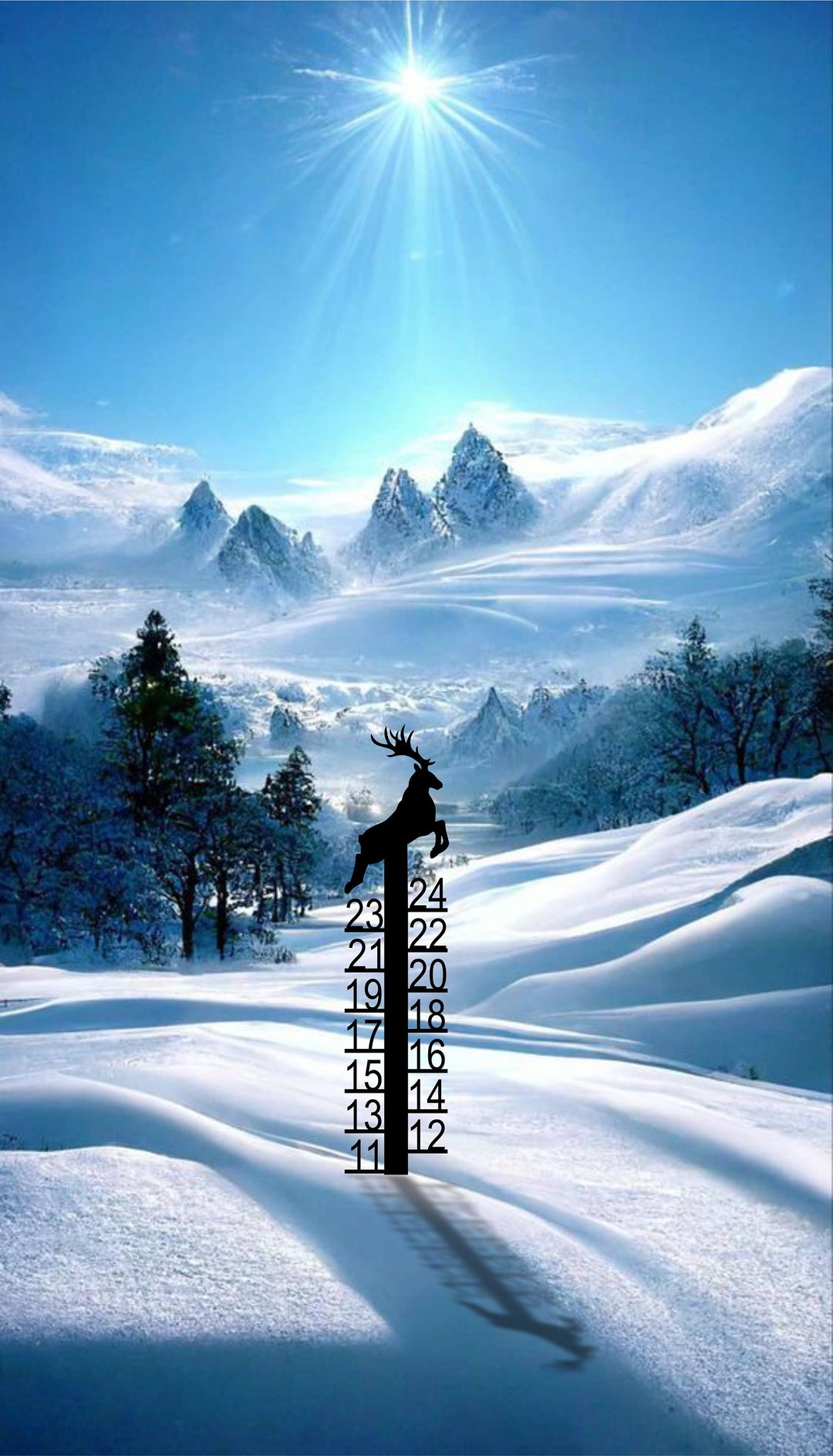 Deer Metal Snow Ruler, Snow Depth Gauges 24 Inch, Snowstick, Measure ...