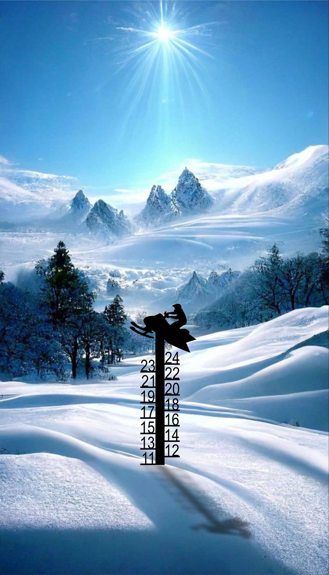 Snowmobile Metal Snow Ruler, Snow Depth Gauges 24 Inch, Snowstick ...
