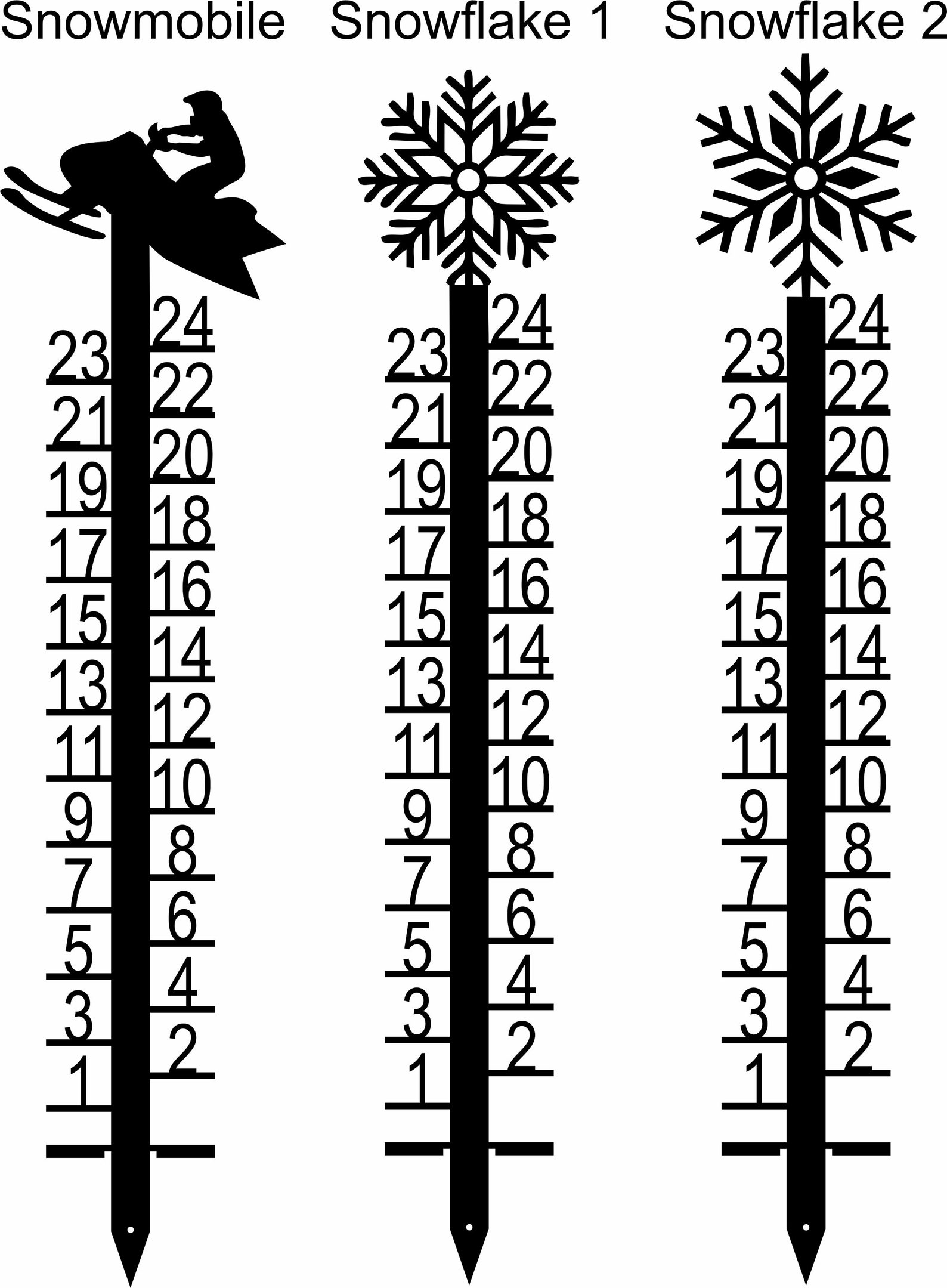 Snowmobile Metal Snow Ruler, Snow Depth Gauges 24 Inch, Snowstick ...