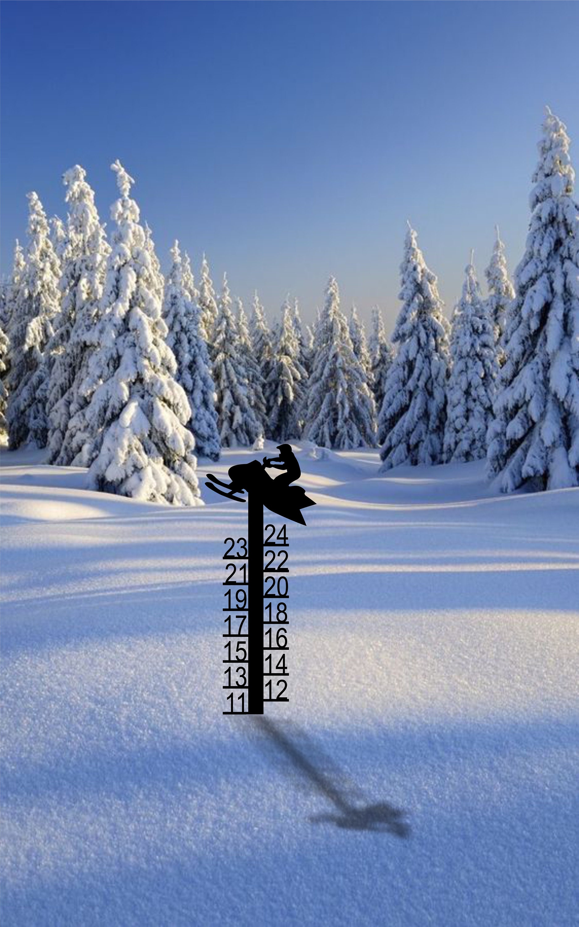 Snowmobile Metal Snow Ruler, Snow Depth Gauges 24 Inch, Snowstick ...