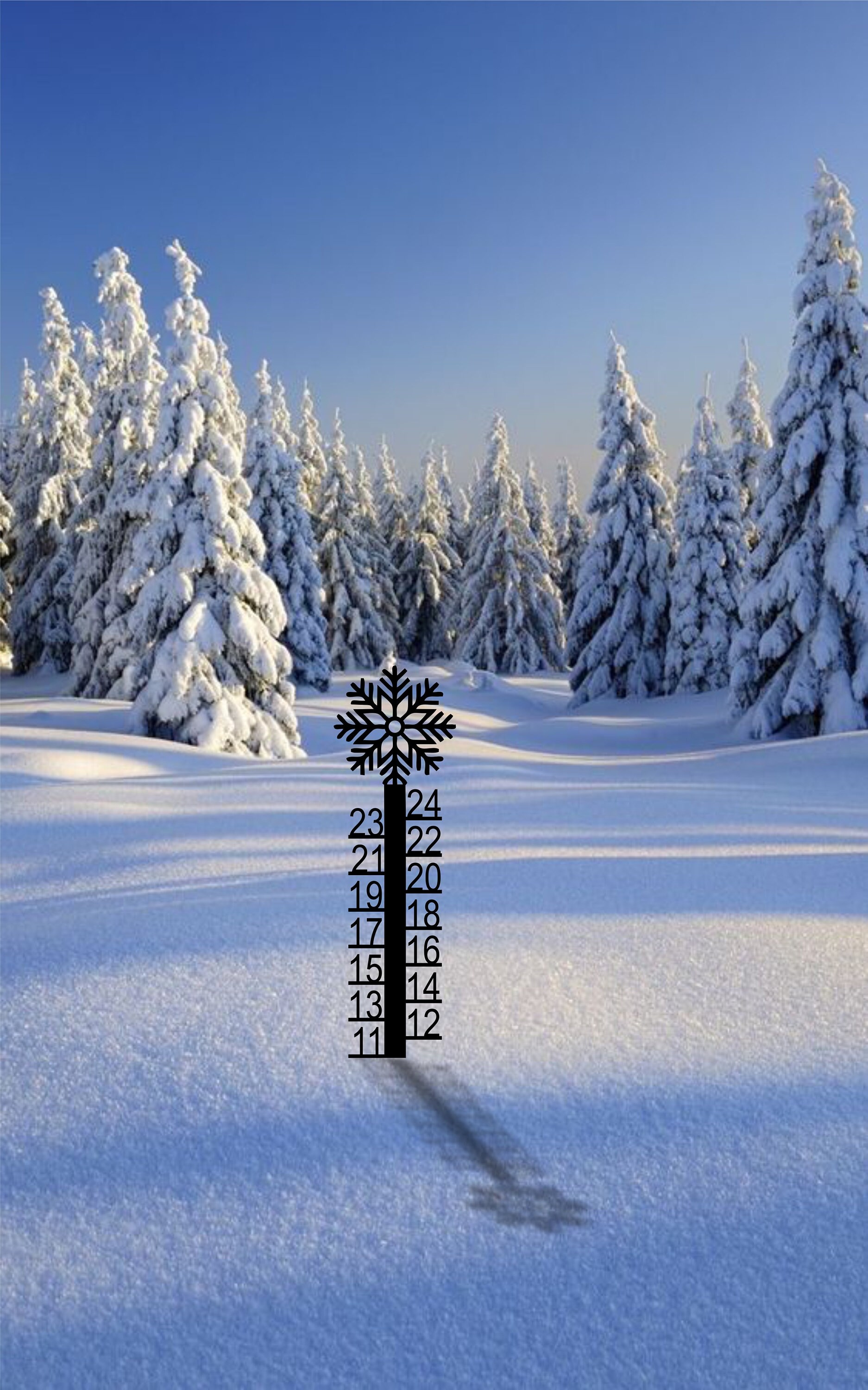 Snowmobile Metal Snow Ruler, Snow Depth Gauges 24 Inch, Snowstick ...