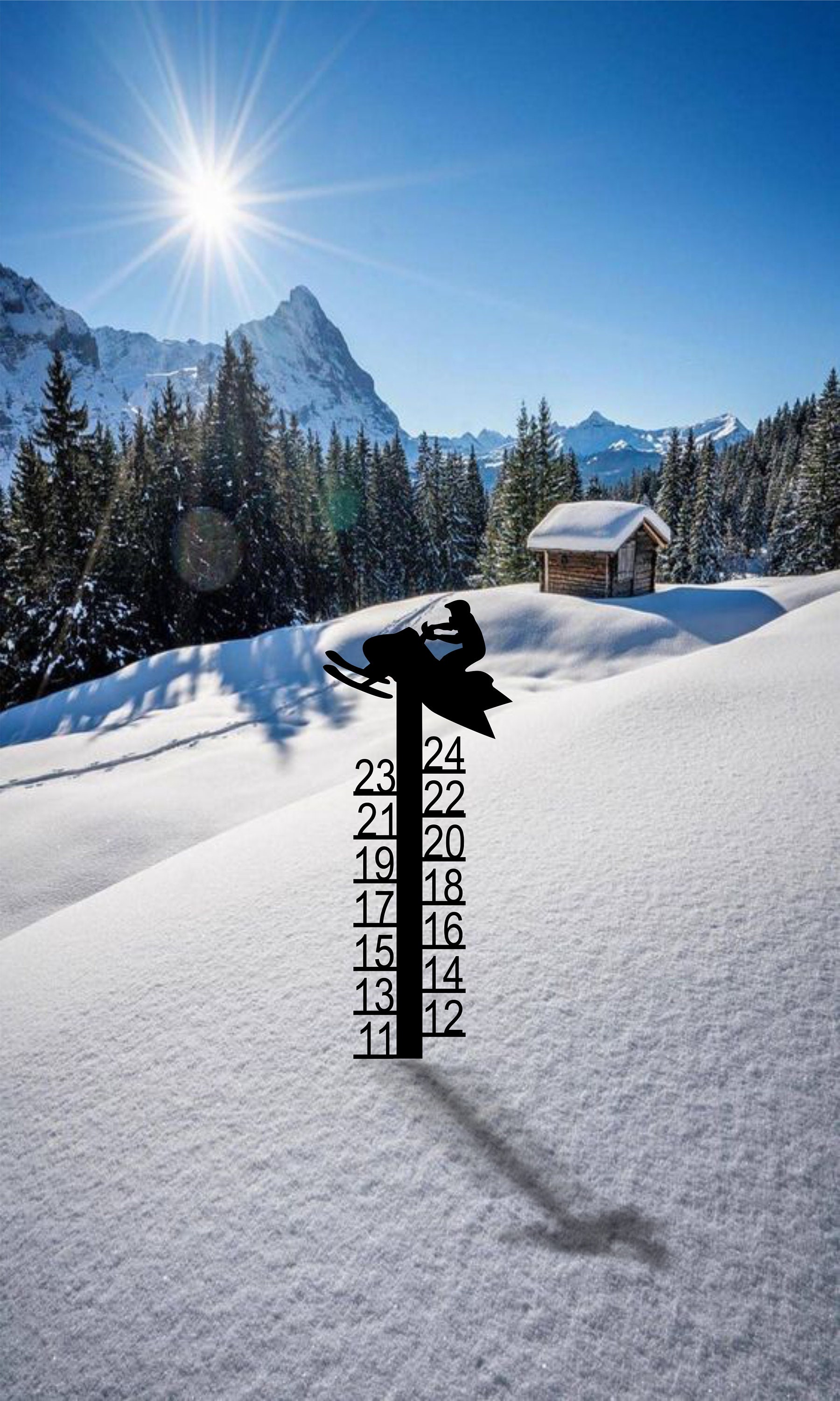 Snowmobile Metal Snow Ruler, Snow Depth Gauges 24 Inch, Snowstick ...