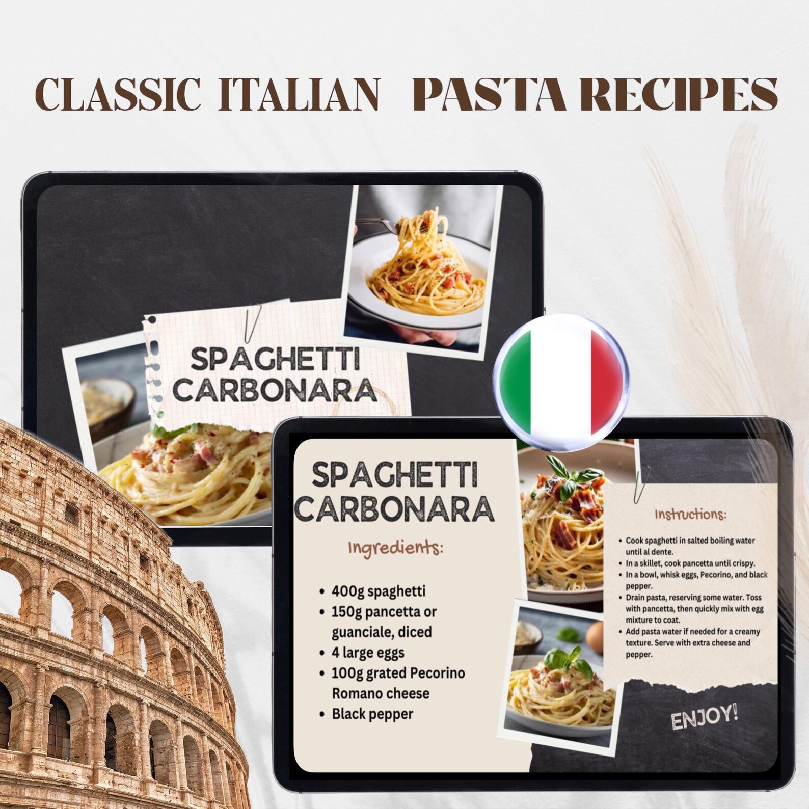 9 Classic Italian Pasta Recipes PDF Traditional Pasta Cookbook ...