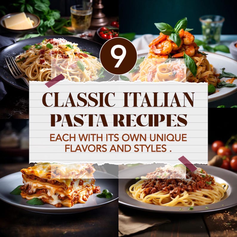 9 Classic Italian Pasta Recipes PDF Traditional Pasta Cookbook ...
