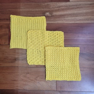 Easy Knit Washcloth Patterns: Set of Three (PDF Pattern) - Etsy