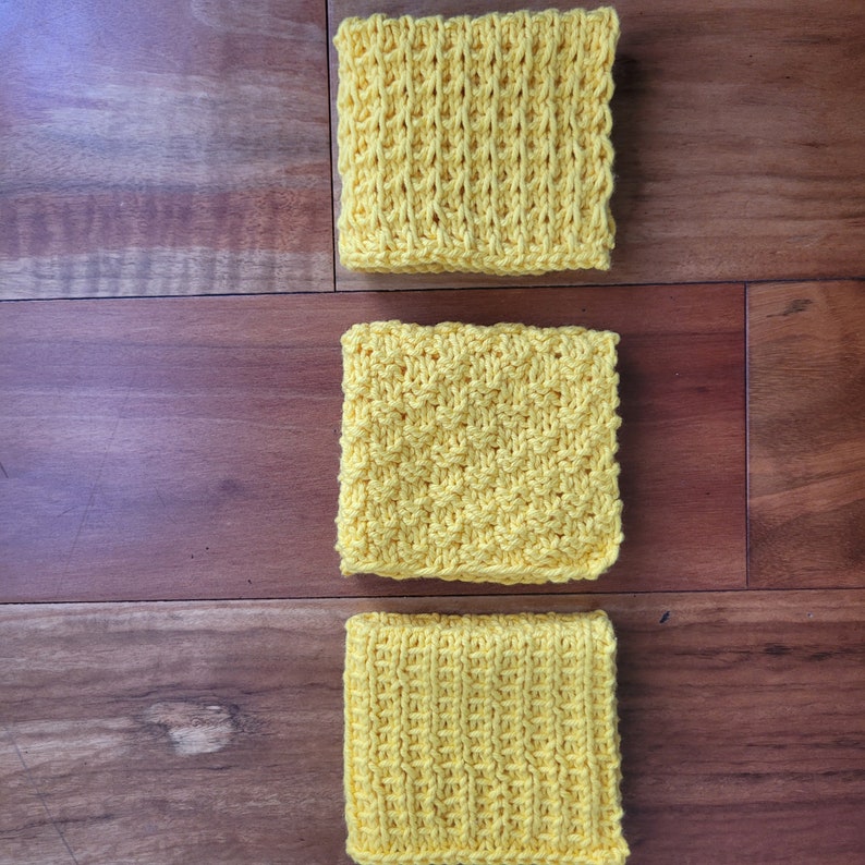 Easy Knit Washcloth Patterns: Set of Three (PDF Pattern) - Etsy