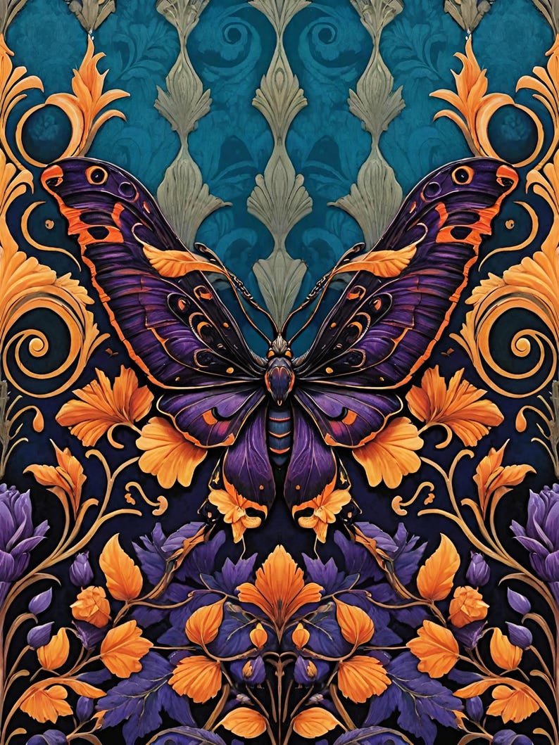 Moth Nature Art Printable/moody Gothic Naturecore Cottagecore Wall Art ...