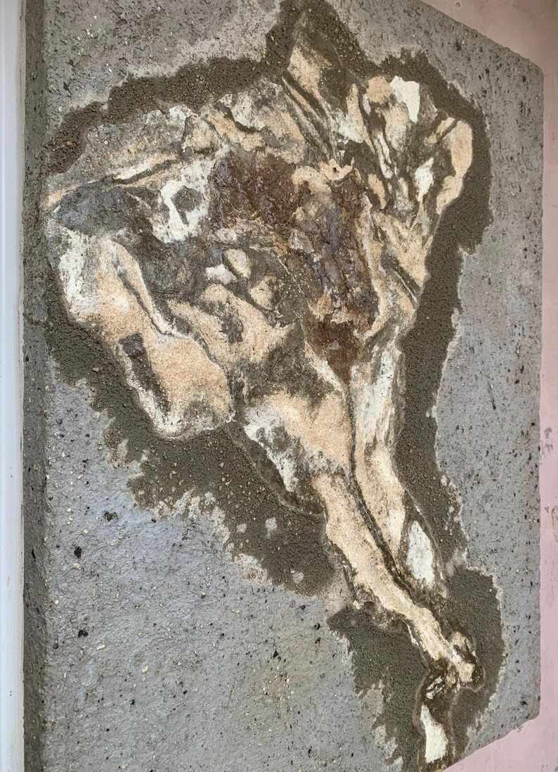 Textured 3D Concrete Wall Panel: Natural Moss & Peat Relief Sculpture ...
