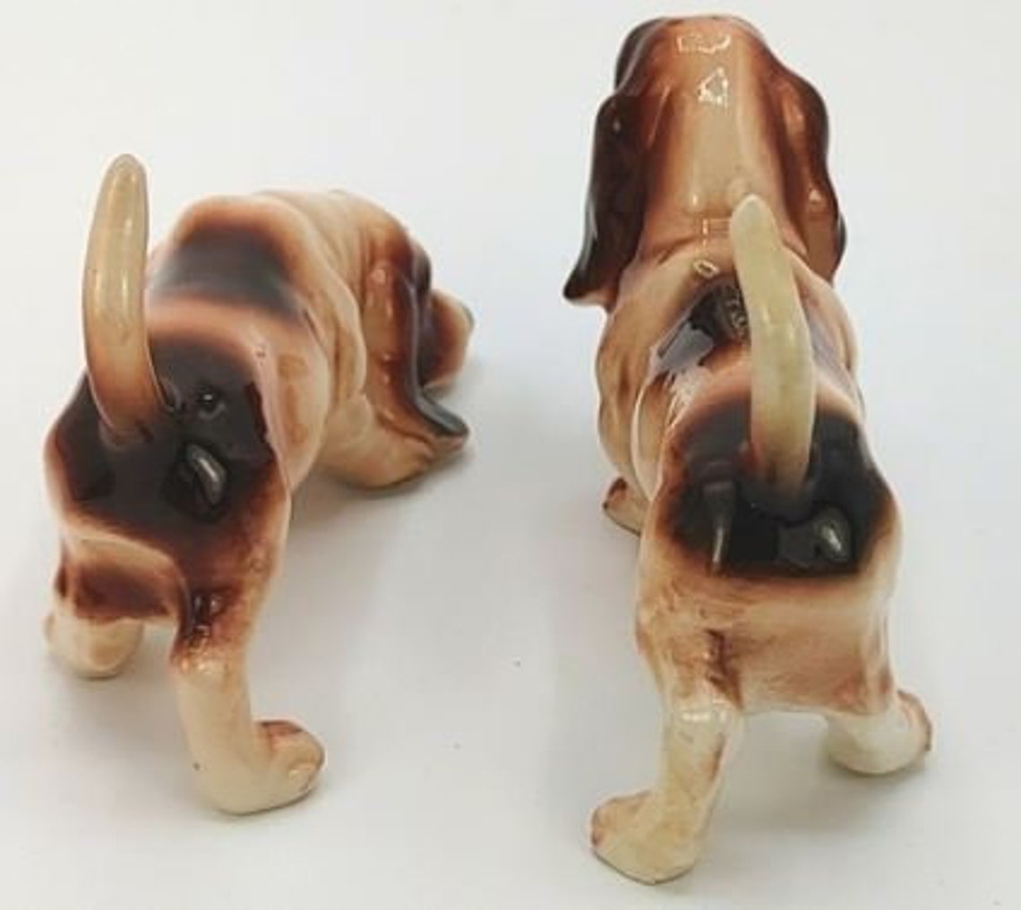 Bassett Hound Dogs Salt Pepper Shaker Victoria Ceramics Japan - Etsy