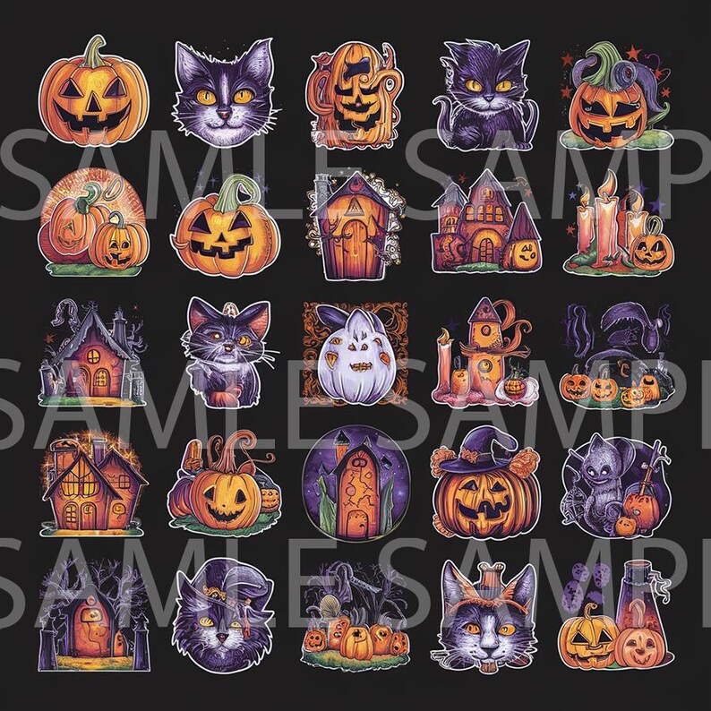 Spooky Halloween Sticker Cute & Creepy Vinyl Stickers for Halloween ...