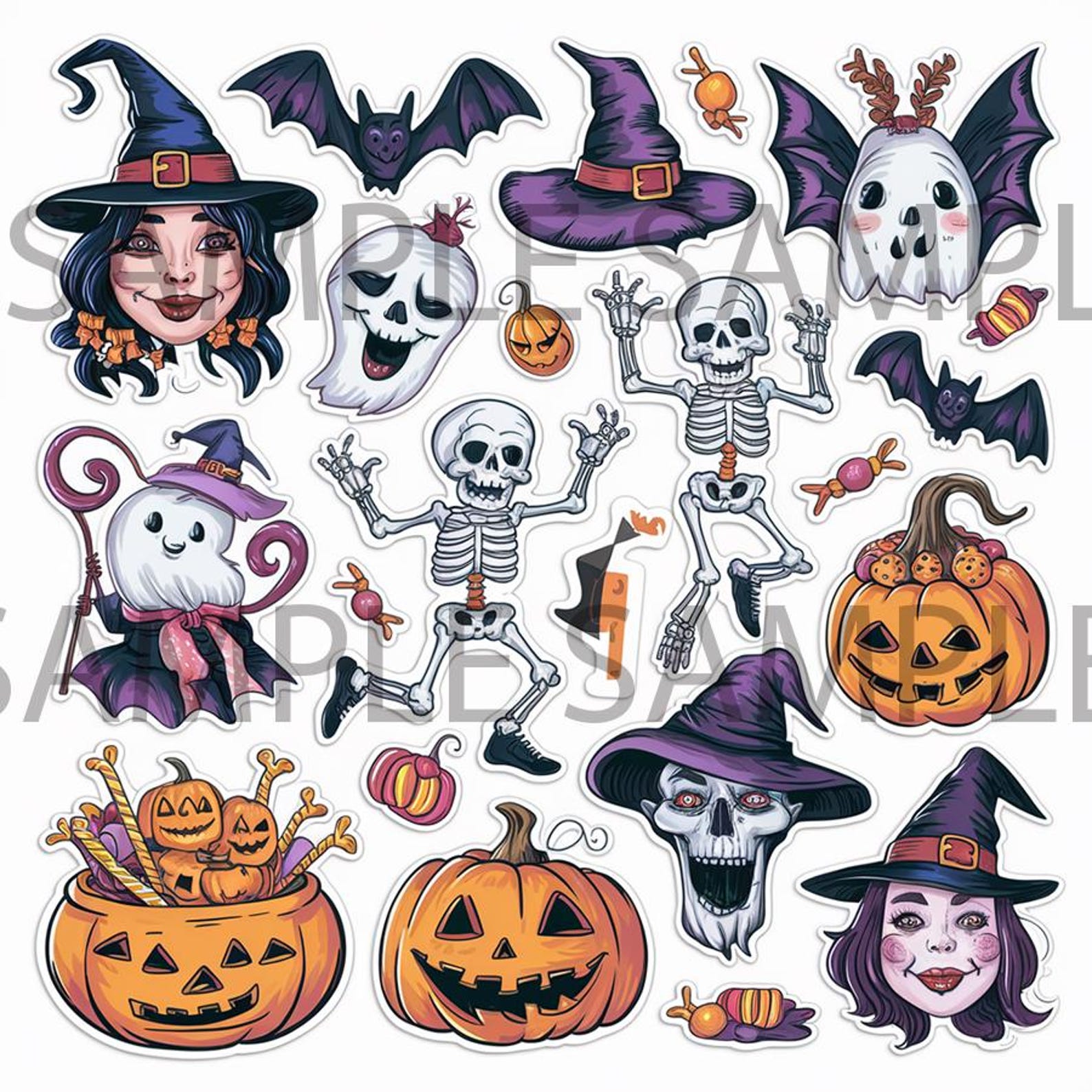Spooky Halloween Sticker Cute & Creepy Vinyl Stickers for Halloween ...