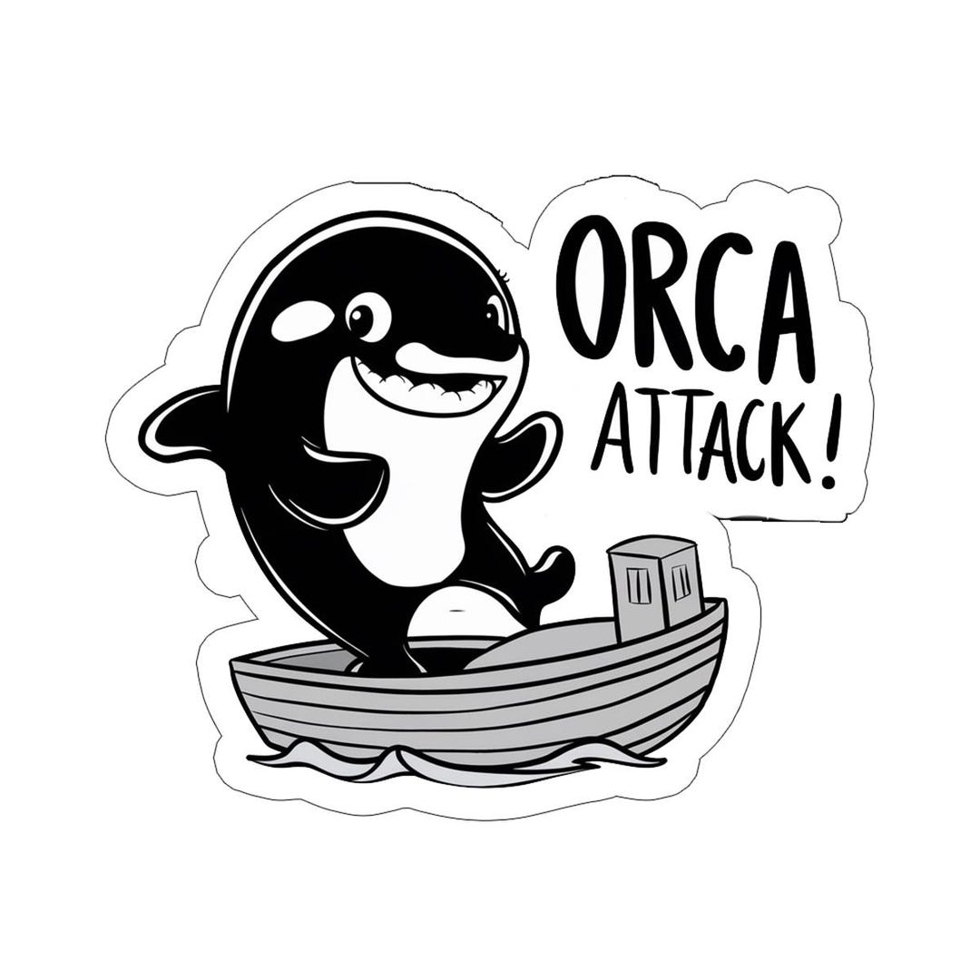Orca Attack Meme Sticker 3-inch Waterproof Vinyl Decal Funny Internet ...