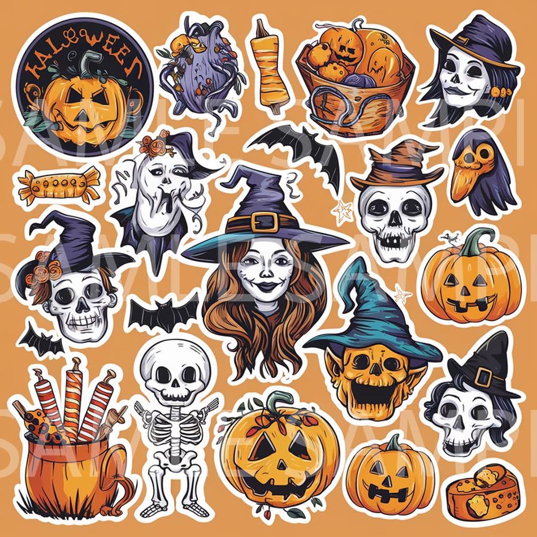 Spooky Halloween Sticker Cute & Creepy Vinyl Stickers for Halloween ...