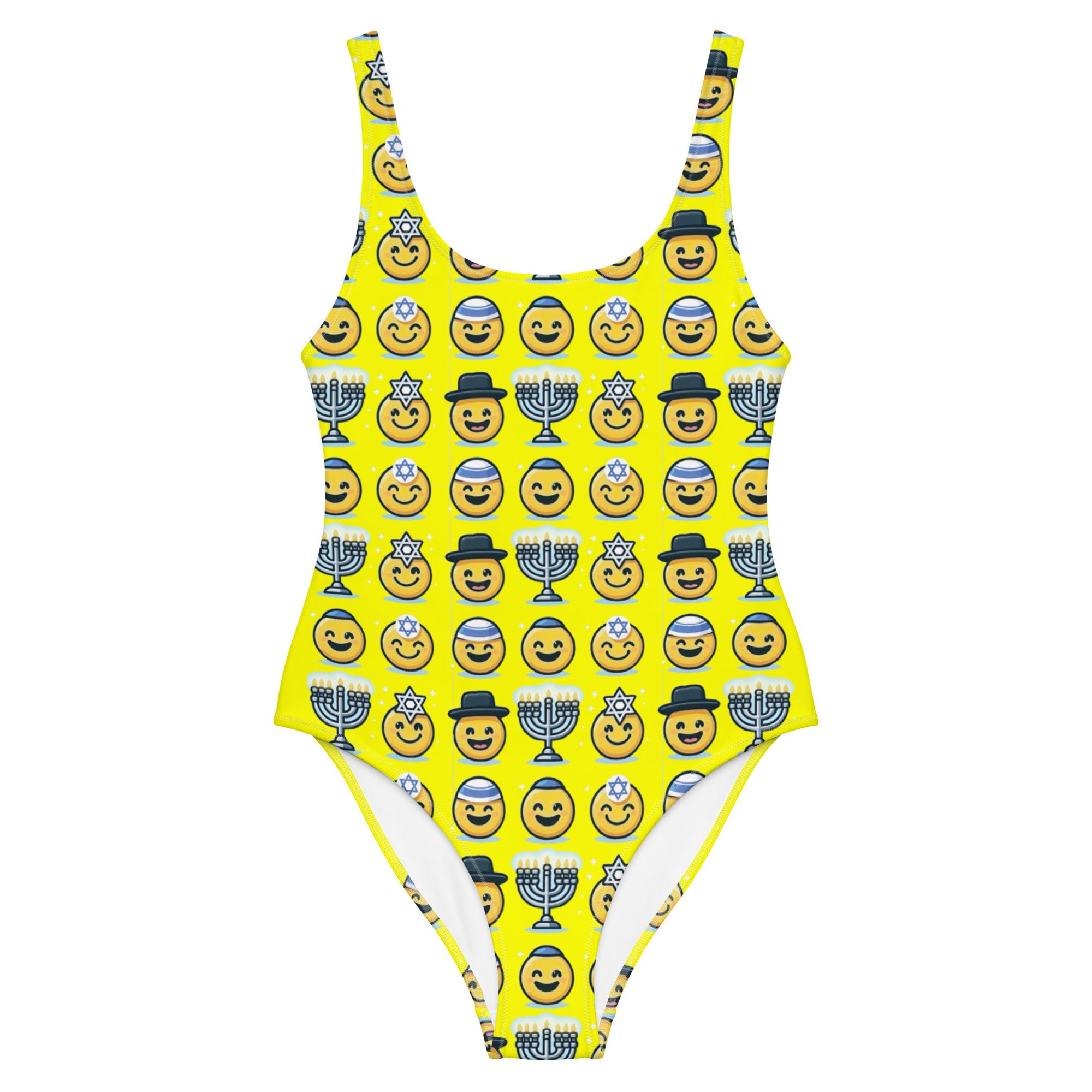 One-piece Swimsuit Jewish Emoji Yellow - Etsy